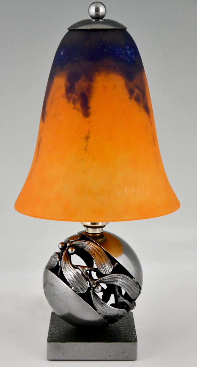Pair of Mistletoe Boule de Gui Art Deco table lamps Edgar Brandt and ...