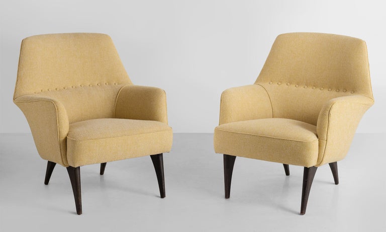 Pair of Mod Armchairs by Bergamo Isa, Italy, circa 1950 at 1stDibs