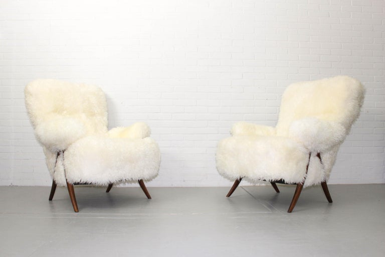 Pair of Model 105 Lounge Chairs by Theo Ruth for Artifort, 1950s at 1stDibs
