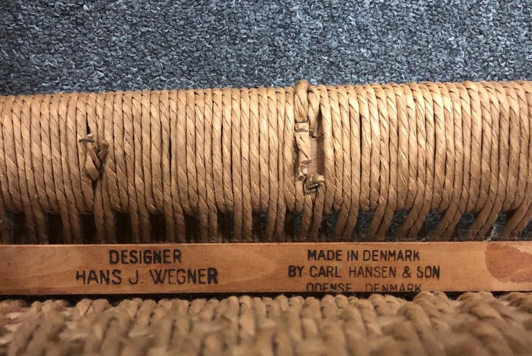 Pair of Model CH-23 Dining Chairs with Rope Seats by Hans Wegner for ...