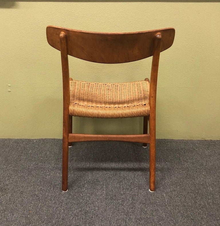 Pair of Model CH-23 Dining Chairs with Rope Seats by Hans Wegner for ...