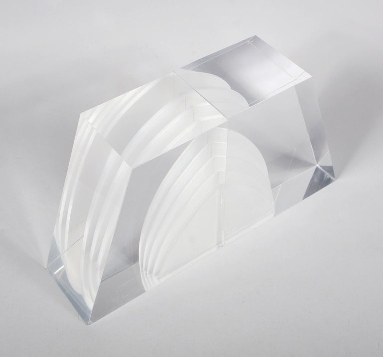 Pair of Modern Acrylic Lucite Bookends at 1stdibs