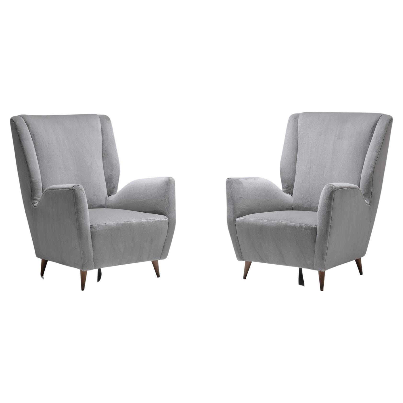 Pair of Narrow Wingback Chairs, circa 1900 at 1stDibs