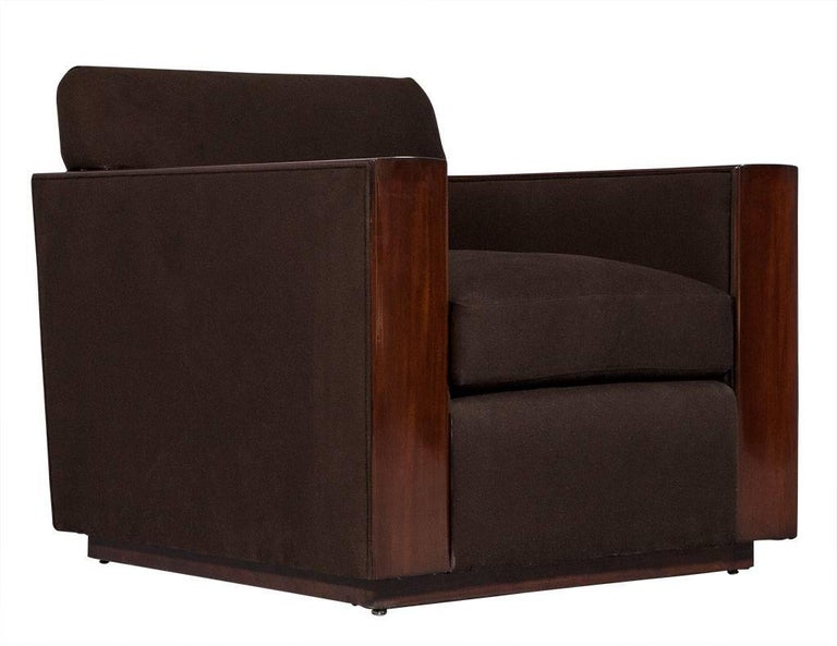 Pair of Modern Art Deco Inspired Club Chairs at 1stDibs