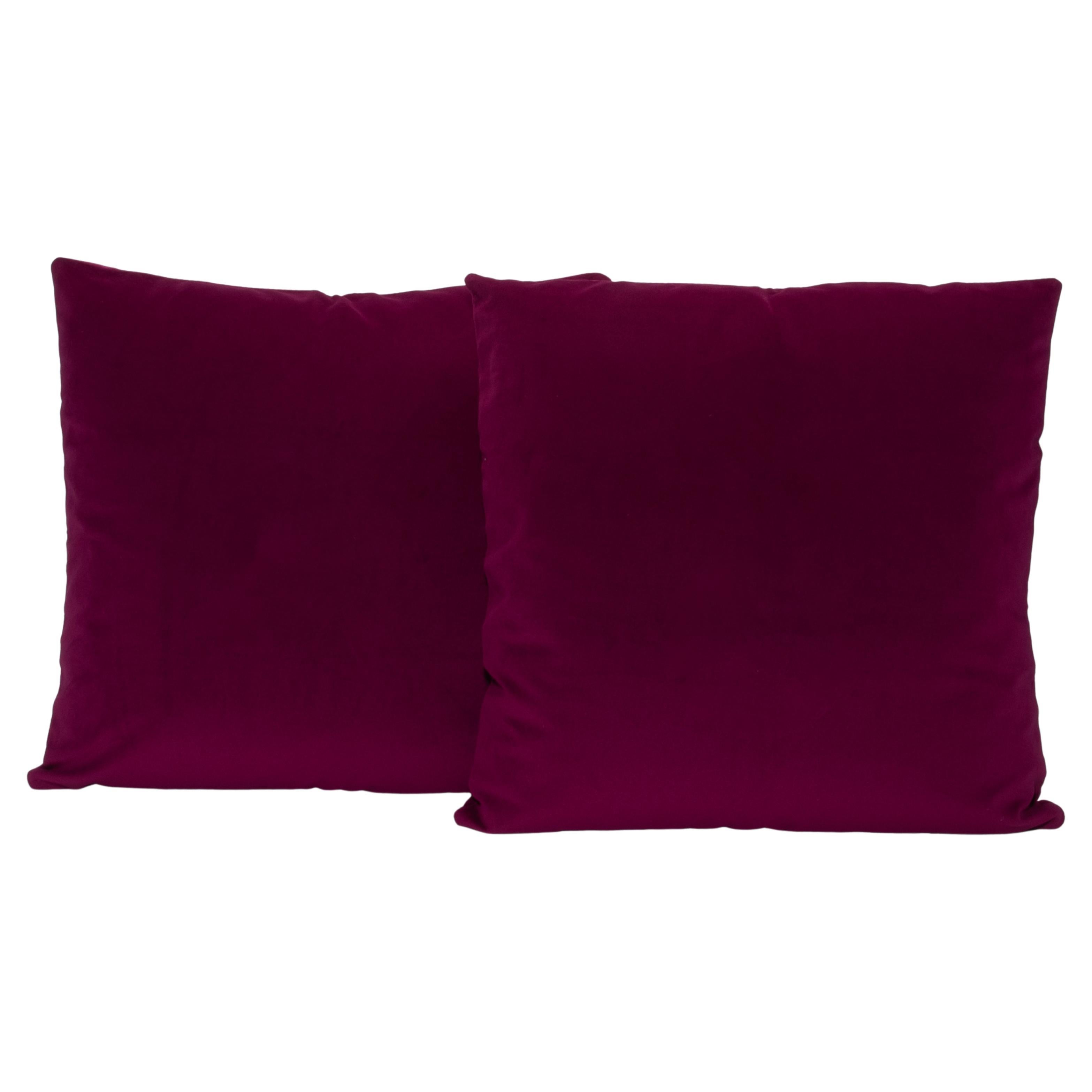 Pair of Modern Espresso Velvet Decorative Pillows by MOGUL For Sale at ...