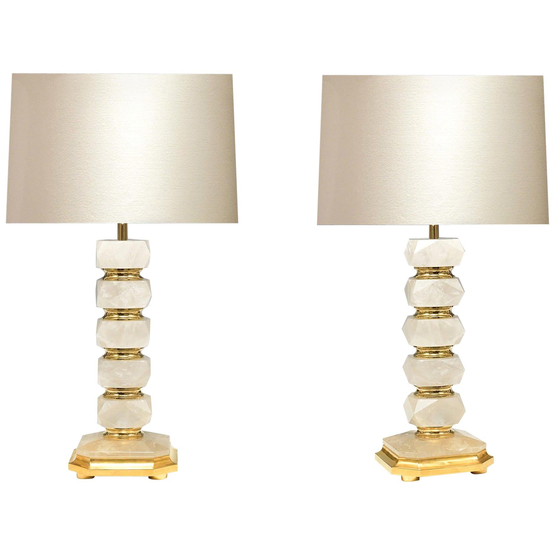 Mid-Century Modern Pair of Graduating Rock Crystal Round Ball Form ...