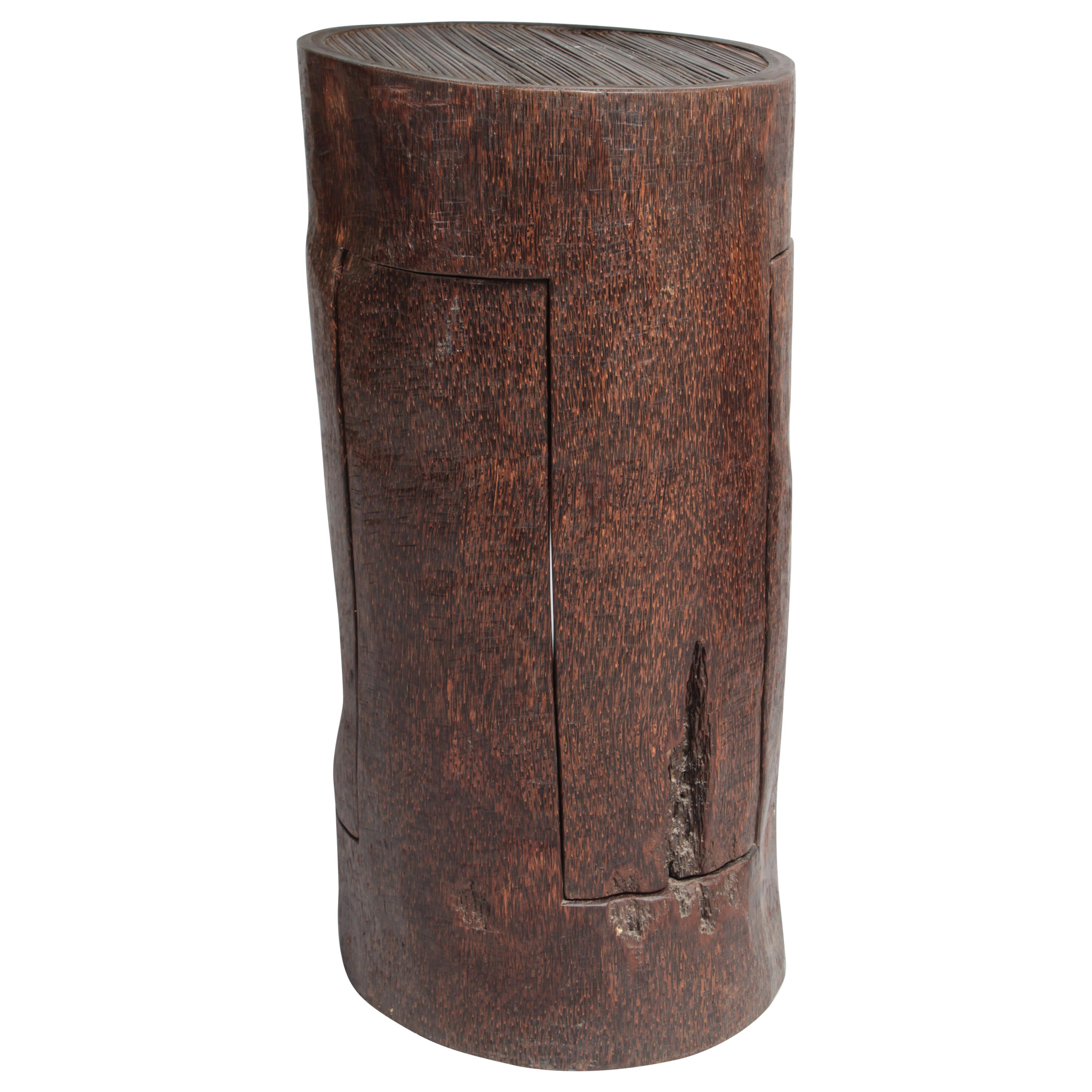 Pair of Modern Coconut Trunk Stool by Lou Zeldis For Sale at 1stDibs