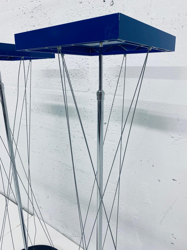 Pair of Modern Contemporary Tension Wire Pedestal Tables For Sale at ...