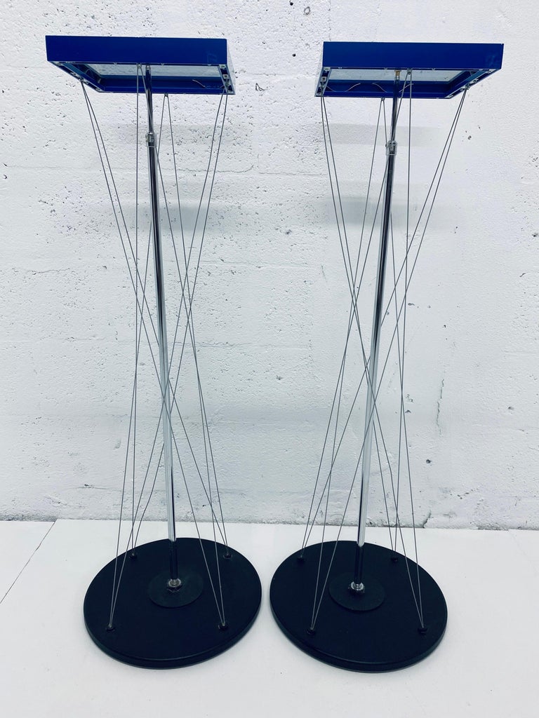 Pair of Modern Contemporary Tension Wire Pedestal Tables For Sale at ...