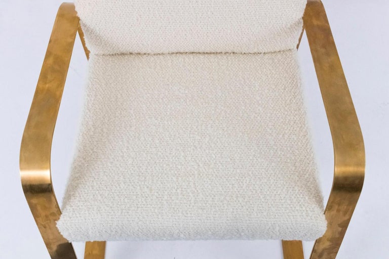 Pair of Modern Easy Chairs in Gilt Brushed Brass, Contemporary Work For ...