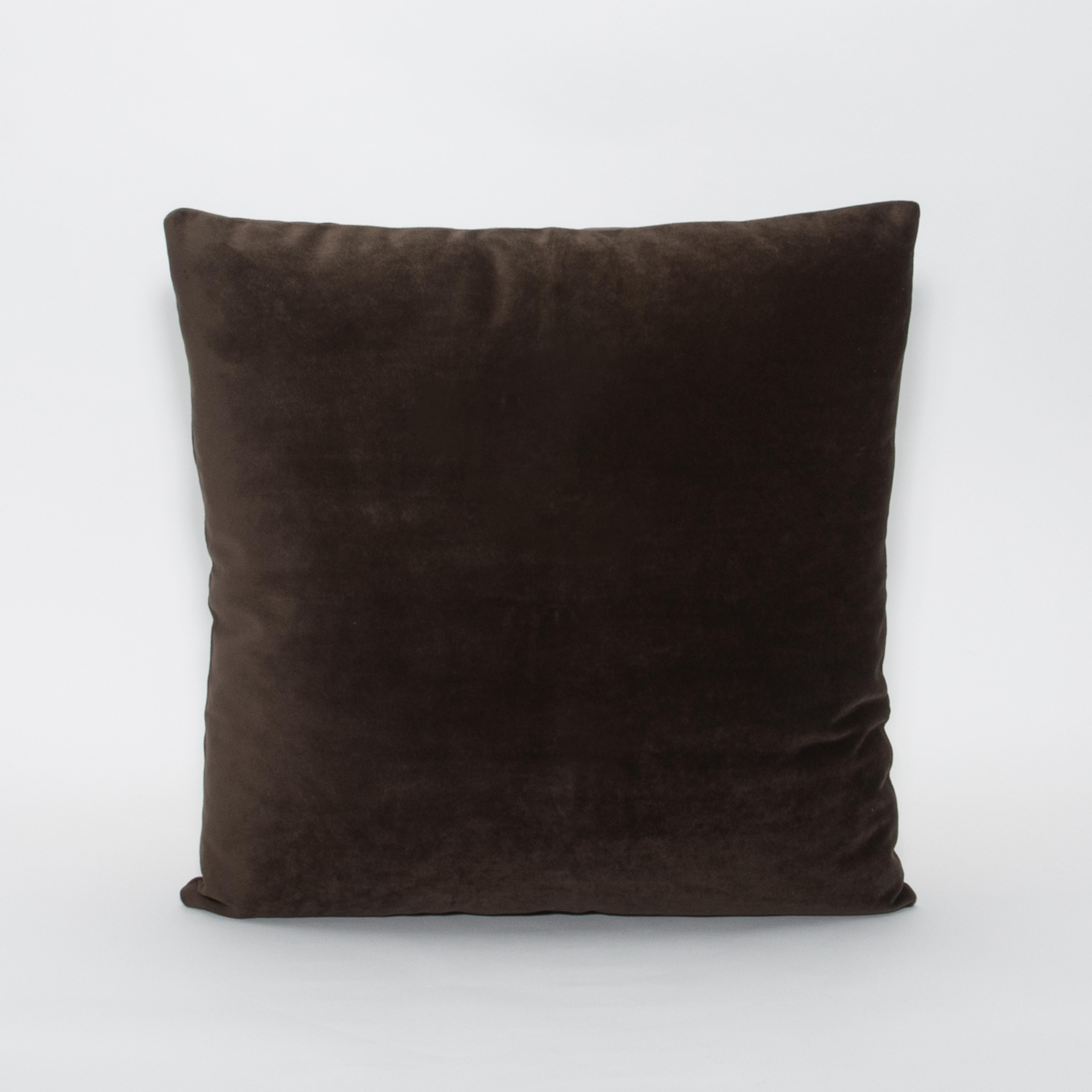 Pair of Modern Espresso Velvet Decorative Pillows by MOGUL For Sale at ...
