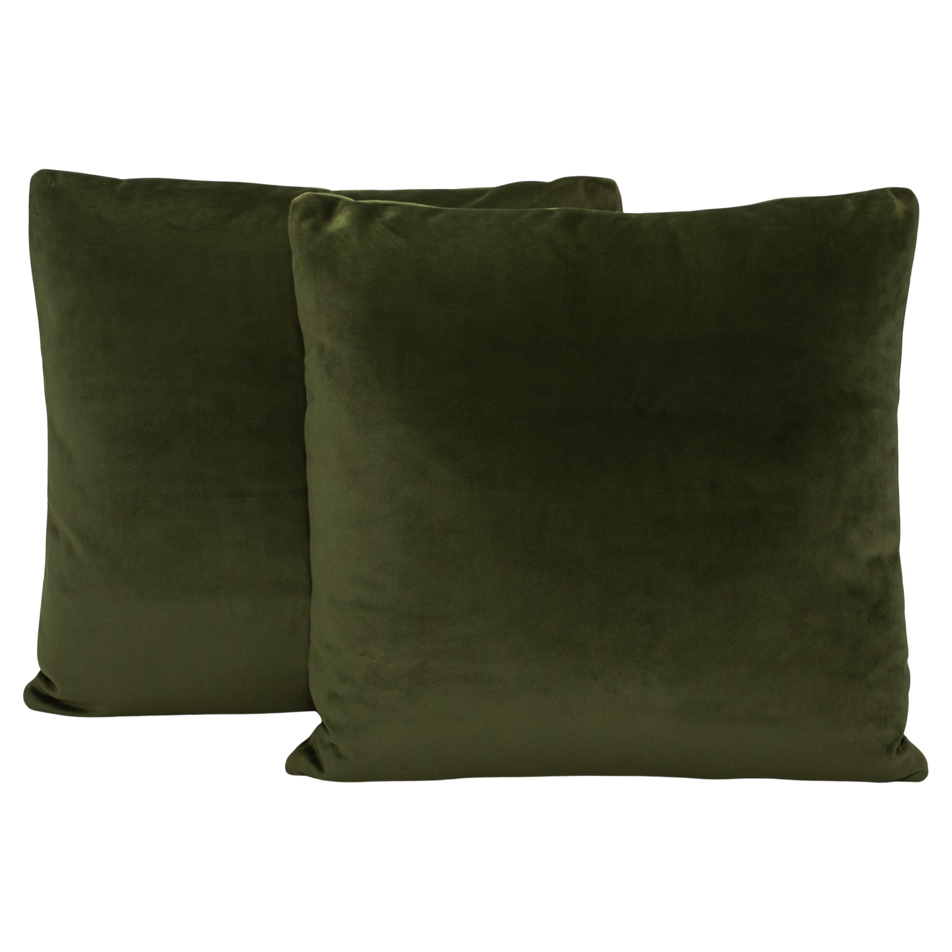 Pair of Modern Espresso Velvet Decorative Pillows by MOGUL For Sale at ...