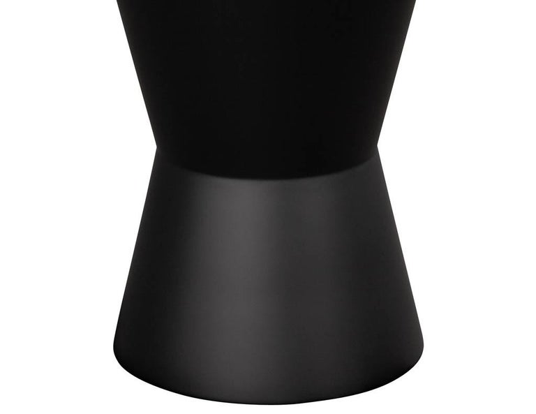 Pair of Modern Geometric Shaped Solid Wood Accent Tables in Black ...