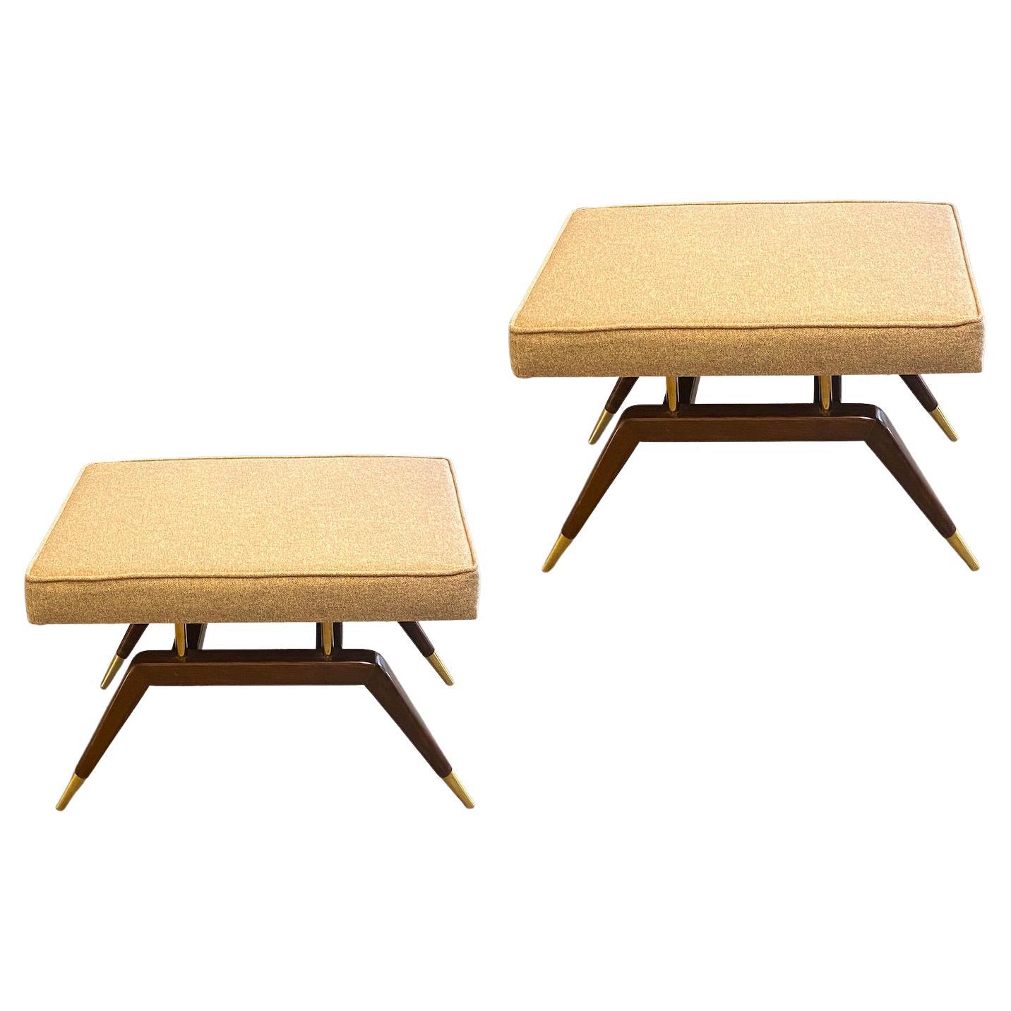 Braided Form Bench or Settee with Grey Linen Upholstery at 1stDibs