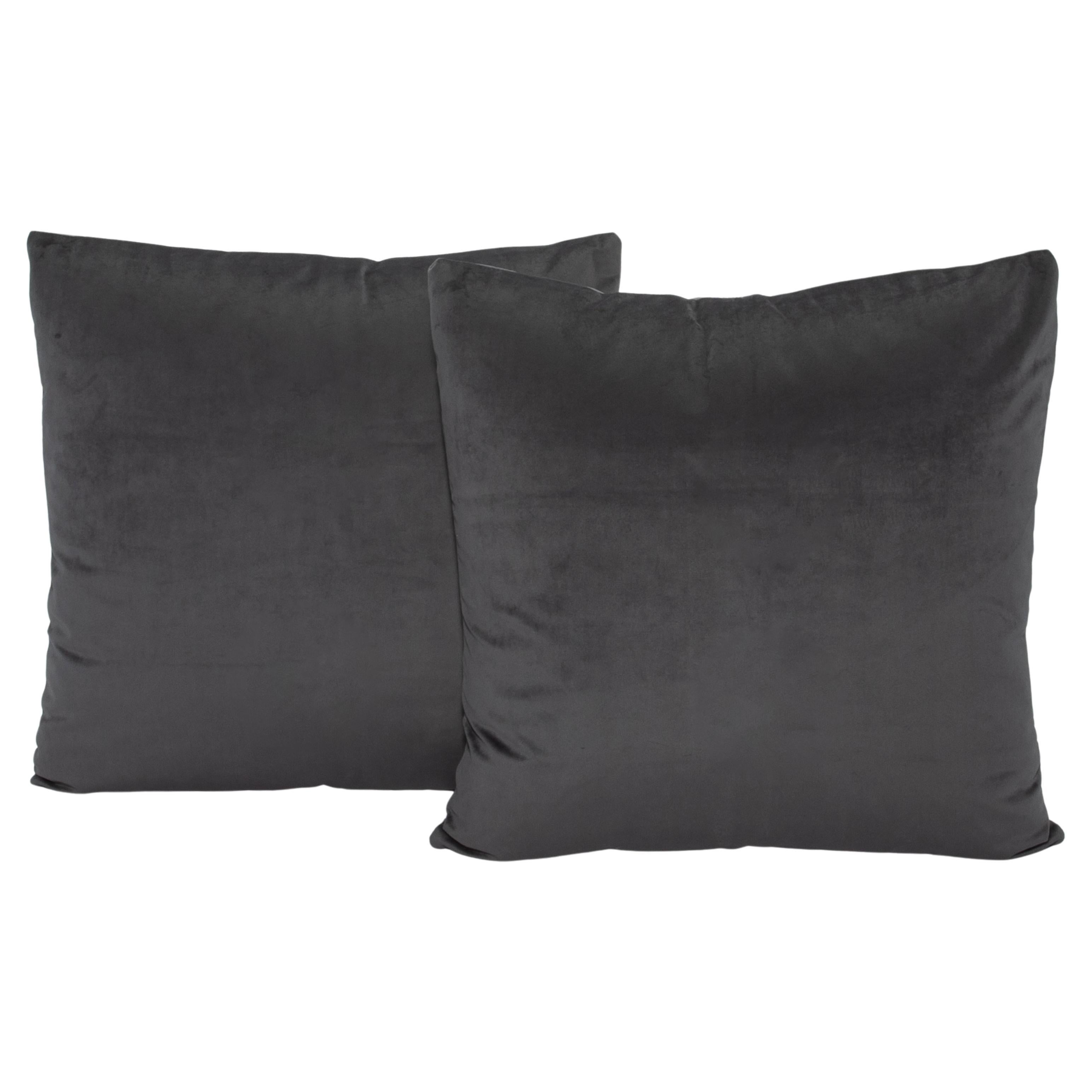 Pair of Modern Espresso Velvet Decorative Pillows by MOGUL For Sale at ...