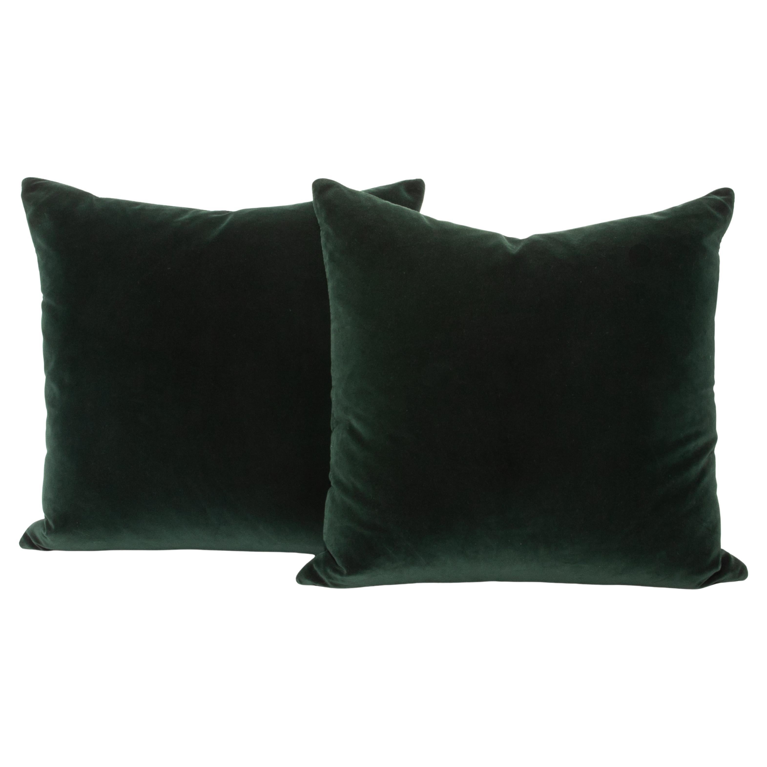 Pair of Modern Espresso Velvet Decorative Pillows by MOGUL For Sale at ...
