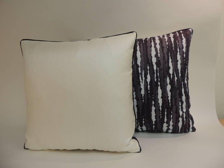 Pair of Modern Grey and White Polished Cotton Decorative Pillows For ...