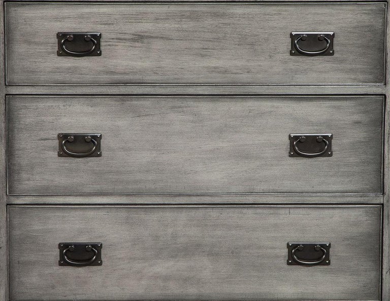 Pair of Modern Grey Distressed Chests by Kittinger For Sale at 1stDibs