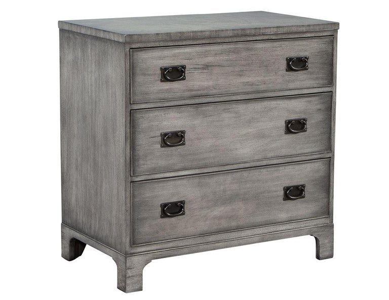 Pair of Modern Grey Distressed Chests by Kittinger For Sale at 1stDibs