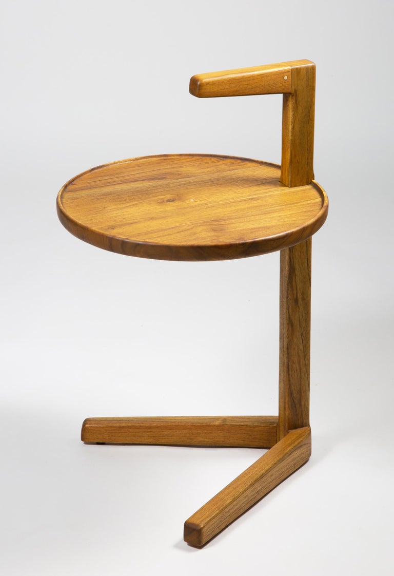 Set of 2 Mid-century Modern Solid Oak Flamingo Side/Serving Tables with ...