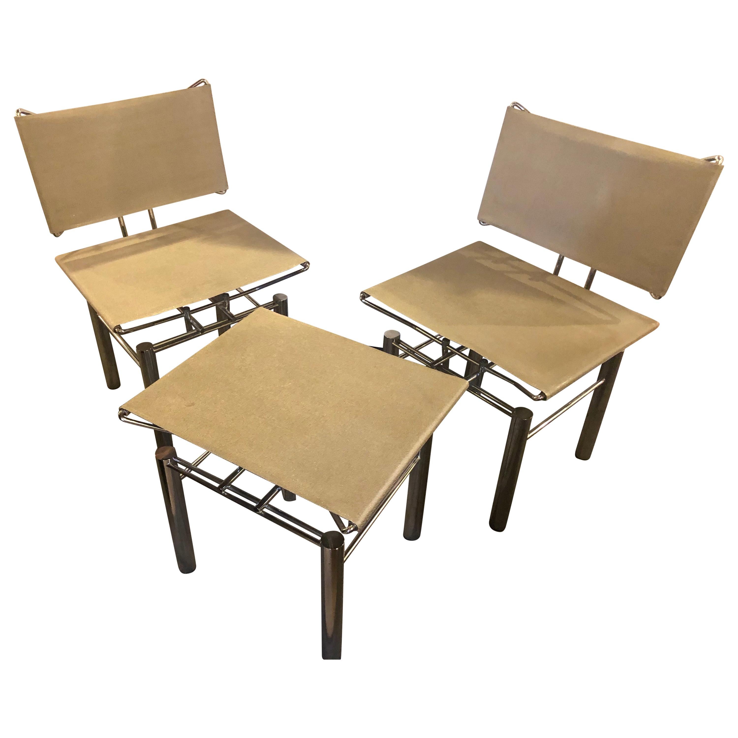 Pair of Modern Hans-Ullrich Bitsch Series 8600 Chairs and Ottoman at ...