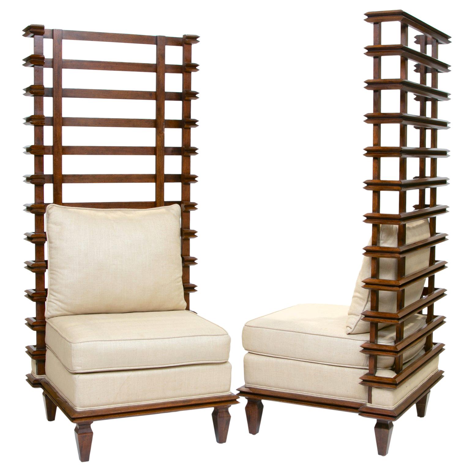 Pair of Modern Ladder Back Occasional Chairs at 1stDibs