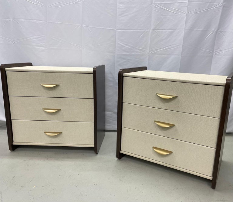 Pair of Modern Linen Chest, Nightstands, Dressers, Walnut, Custom ...