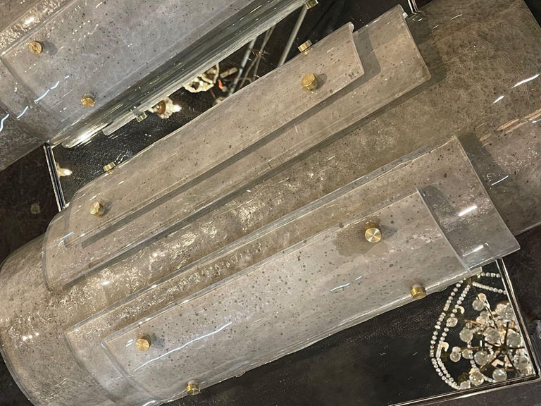 Pair of Modern Murano Large Scale Layered Smoke Glass Sconces For Sale ...