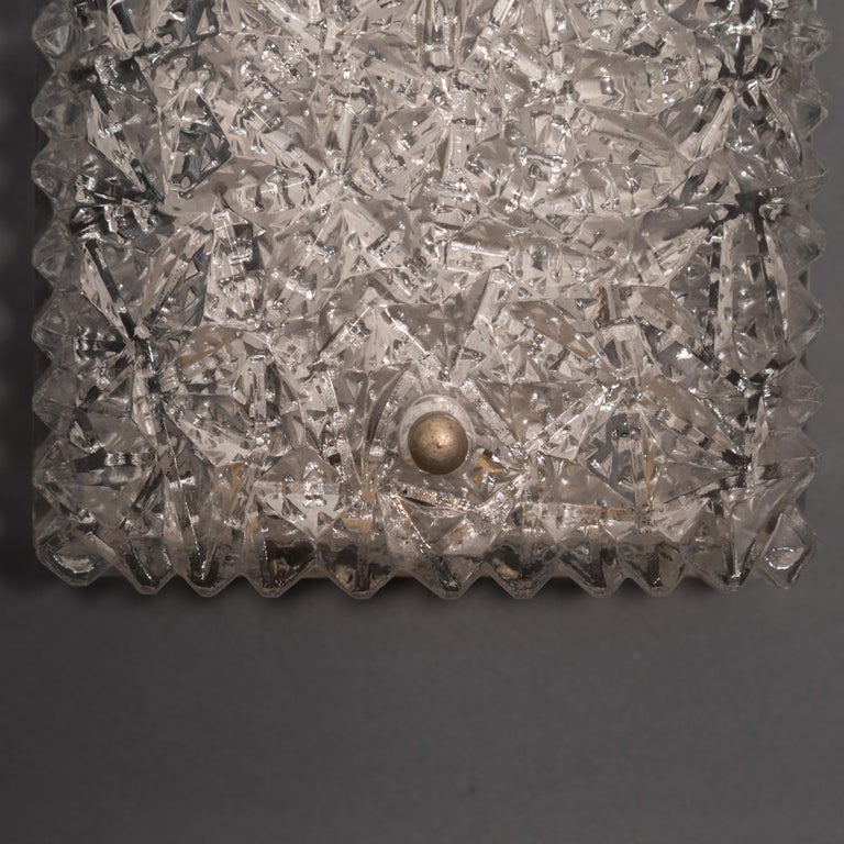 Pair of Modern Rectangular Frosted Glass Sconces For Sale at 1stDibs