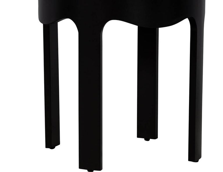 Pair of Modern Round Black Side Tables For Sale at 1stDibs