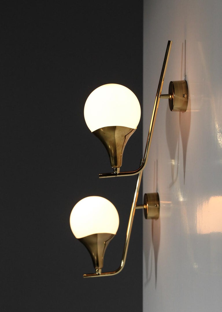 Pair of Modern Wall Light in the Style of Gino Sarfatti, Italian Design ...