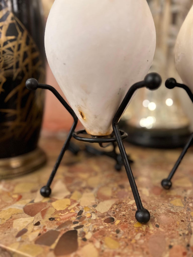 Pair of Moderne Alabaster Lamps For Sale at 1stDibs