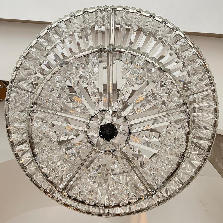 Pair of Moderne Crystal Light Fixtures, Sold Individually For Sale at ...