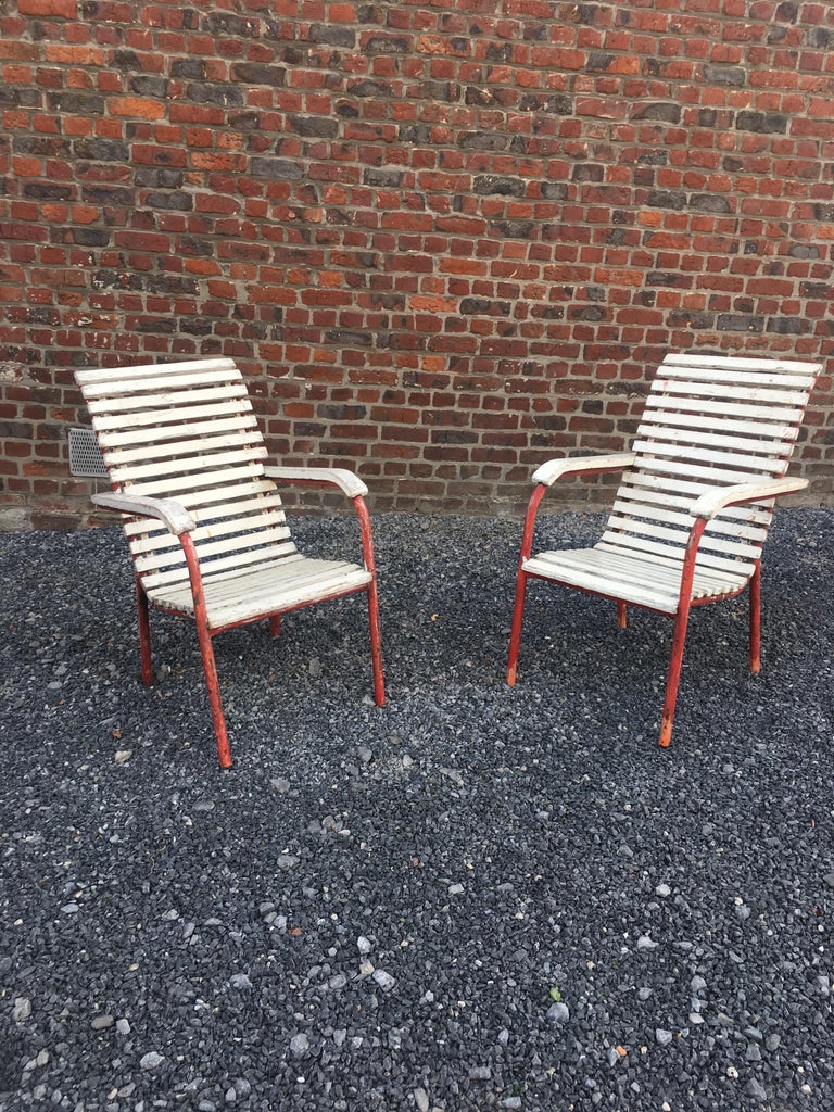 Pair of Modernist Art Deco Armchairs in the Style of Robert Mallet ...