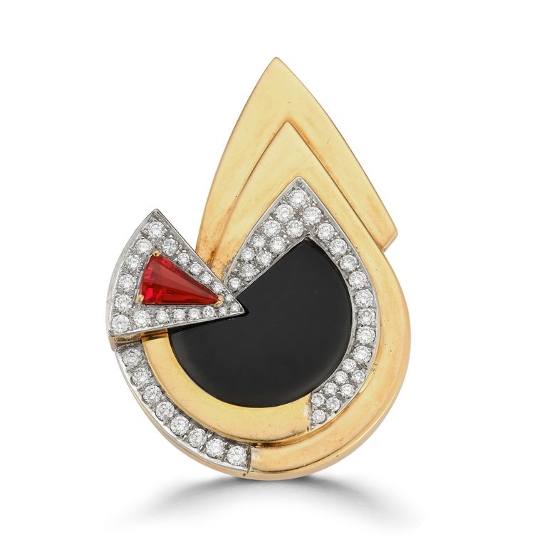 Pair of Modernist Brooches by Emis For Sale at 1stDibs