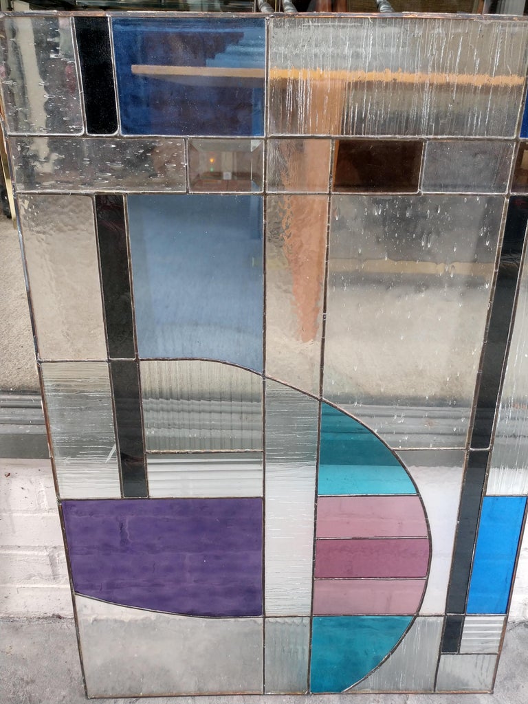 Pair of Modernist Stained Glass Windows at 1stDibs