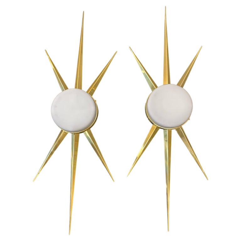 Pair of Modernist Star-Shaped Sconces For Sale at 1stDibs