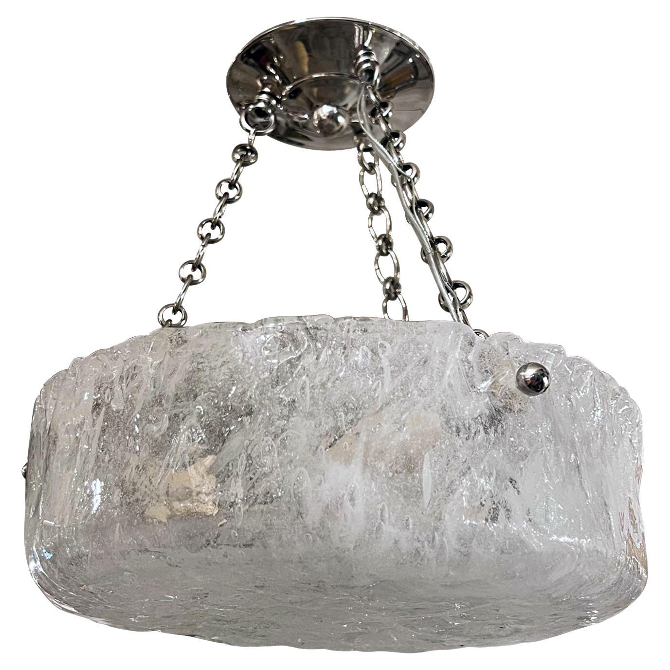 Pair of Large Italian Molded Glass Chandeliers, Sold Individually For ...