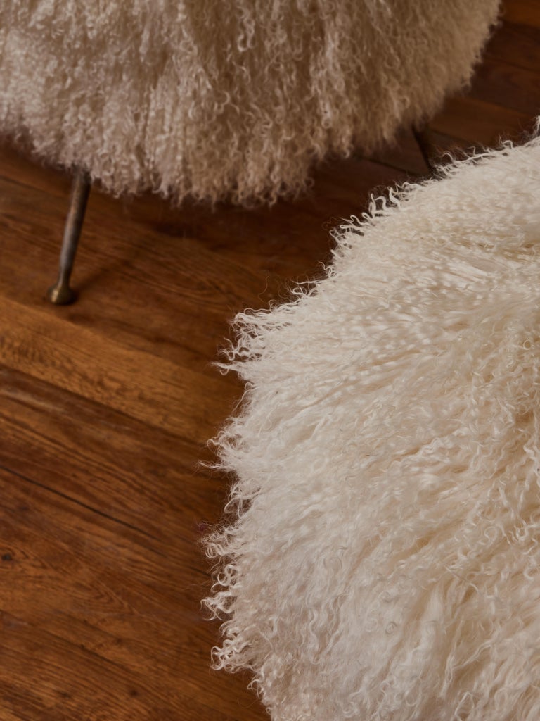 Pair of Mongolian lamb stools by Studio Glustin For Sale at 1stDibs