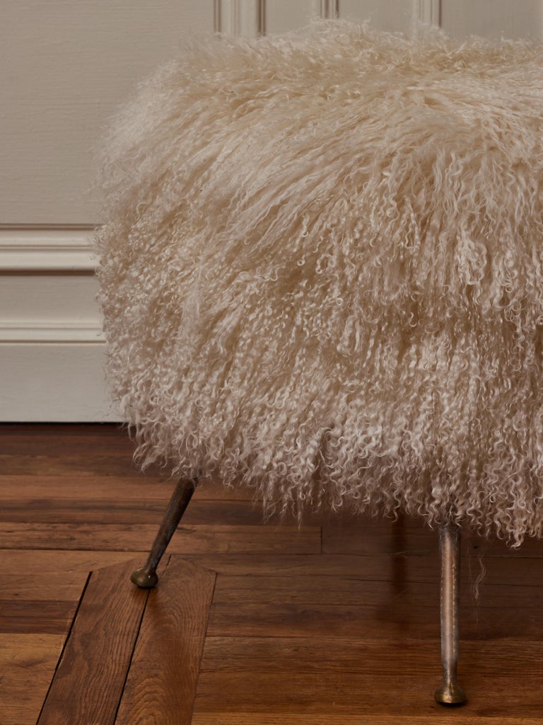 Pair of Mongolian lamb stools by Studio Glustin For Sale at 1stDibs