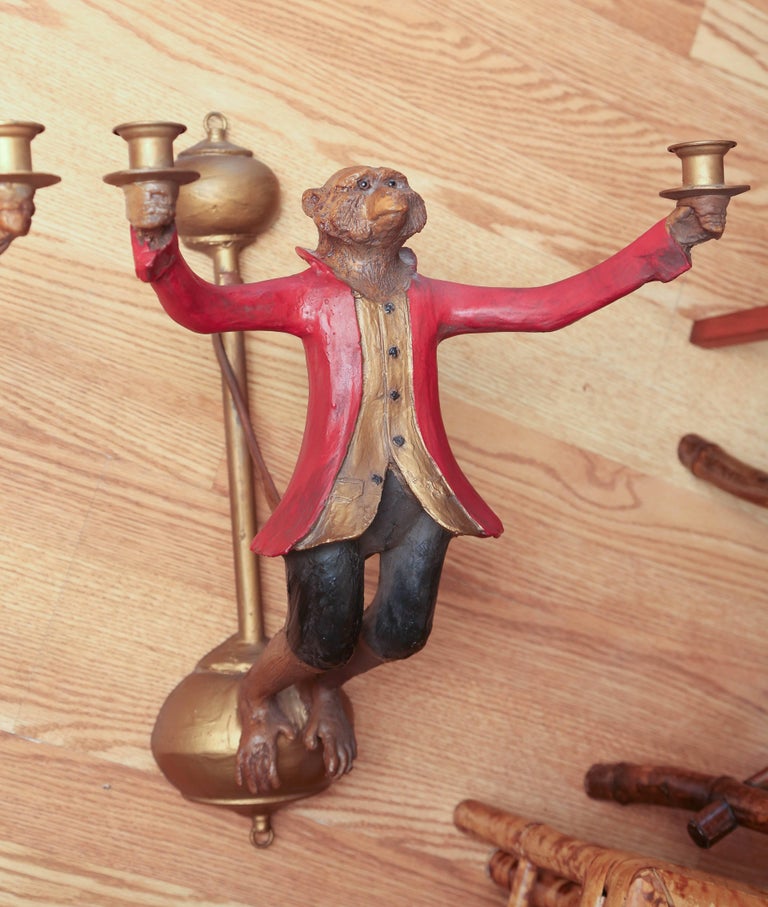 Pair of Monkey Sconces by Bill Huebbe at 1stDibs