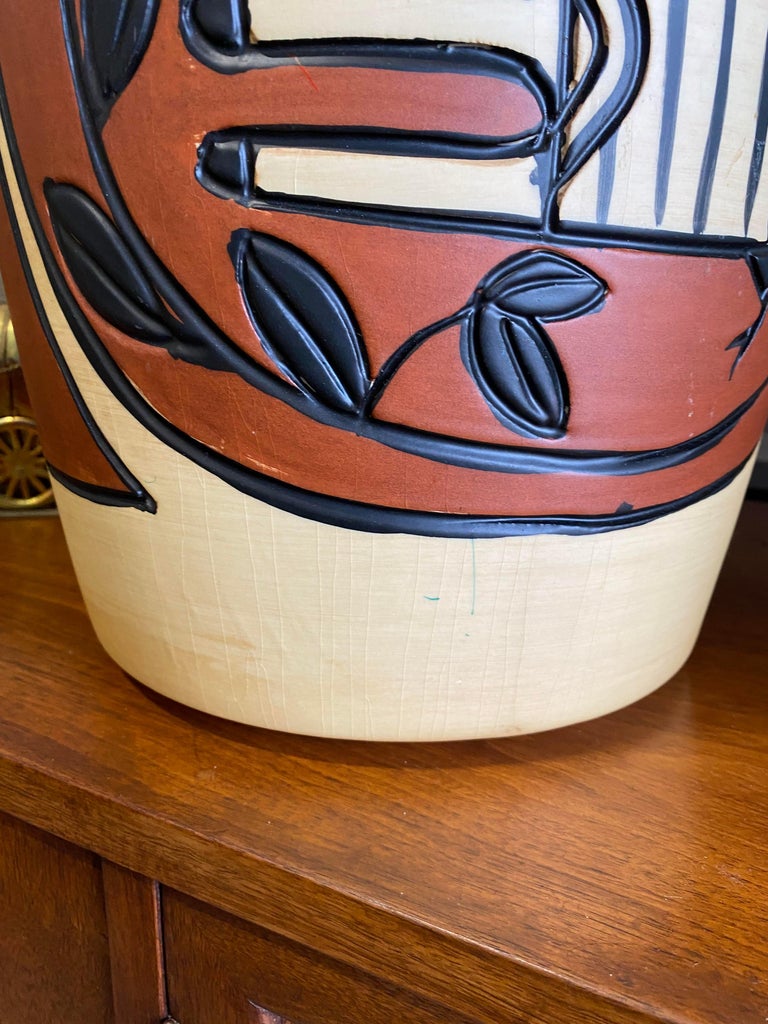 Pair of Monumental Aztec / Southwestern Pablo Picasso Style Ceramic ...
