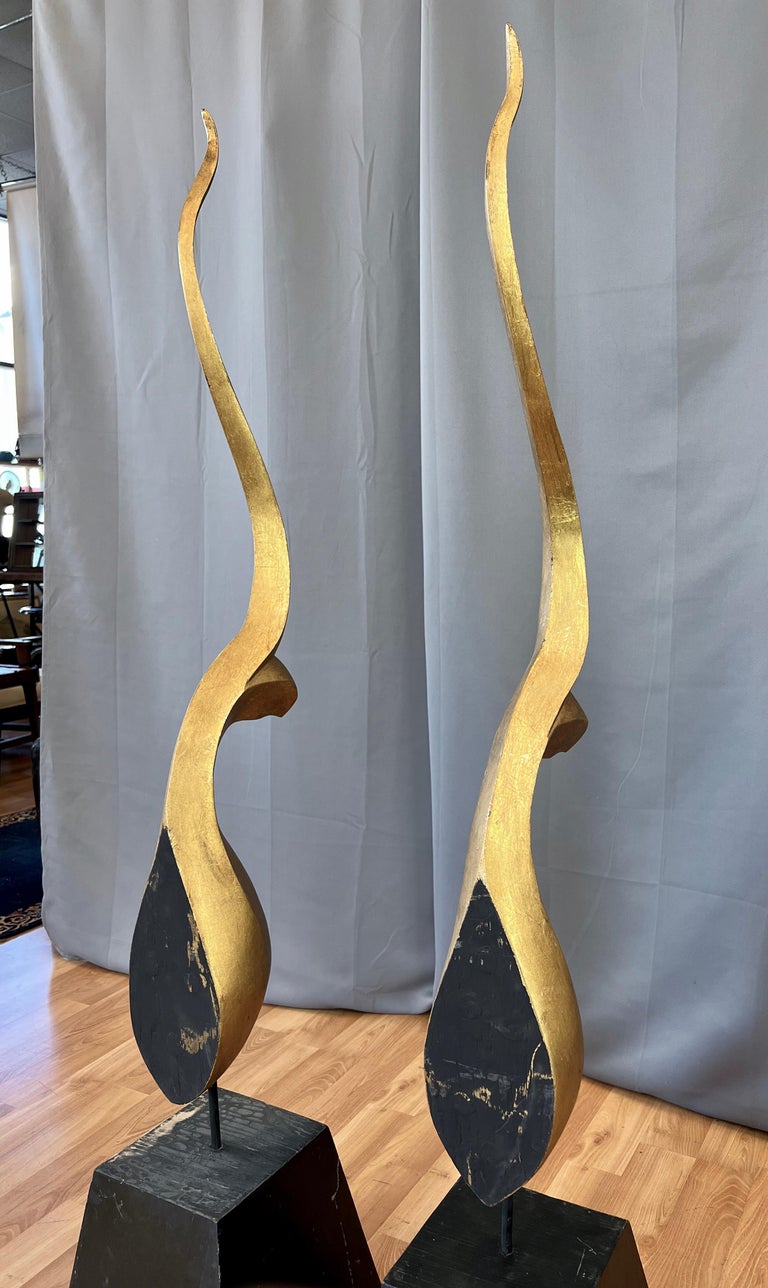 Pair of Monumental Gold Leaf Chofa Sculptures For Sale at 1stDibs