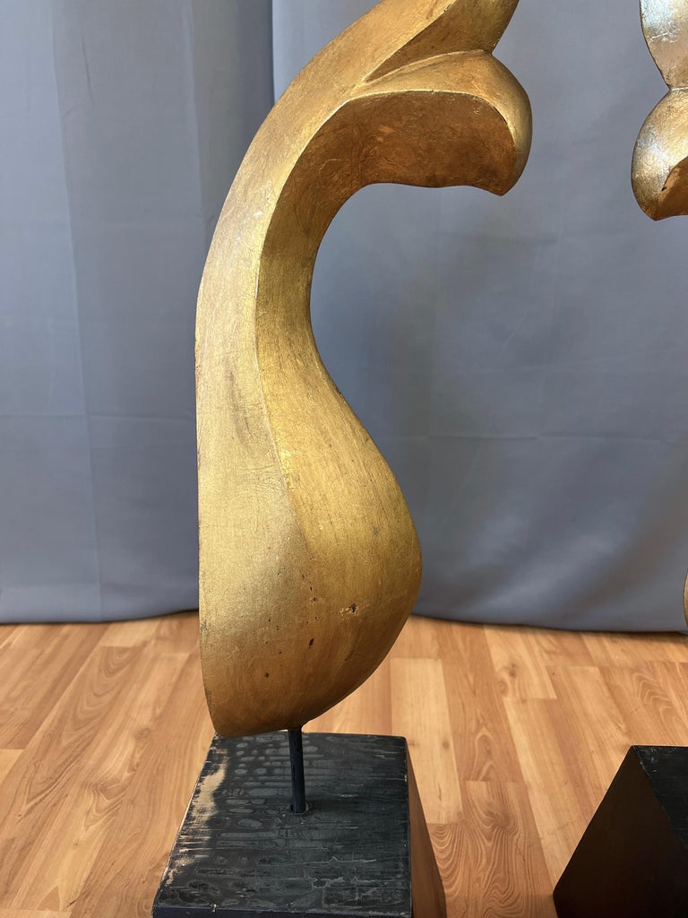 Pair of Monumental Gold Leaf Chofa Sculptures For Sale at 1stDibs