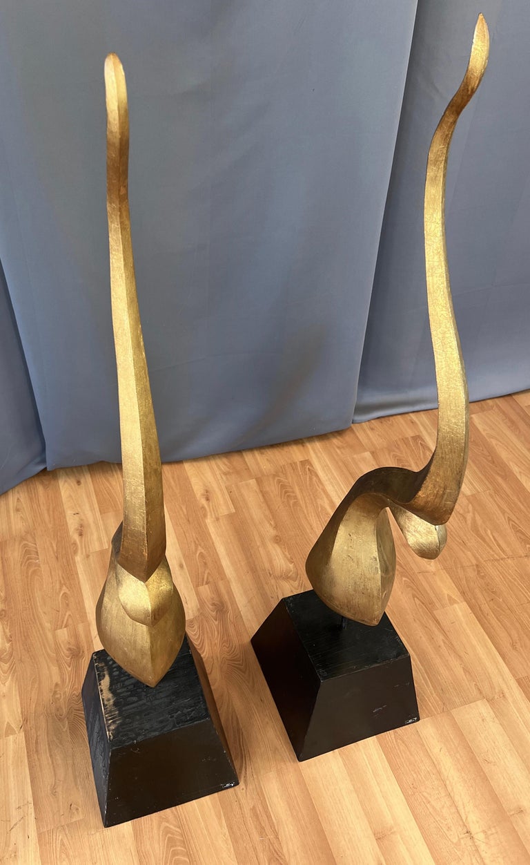 Pair of Monumental Gold Leaf Chofa Sculptures For Sale at 1stDibs