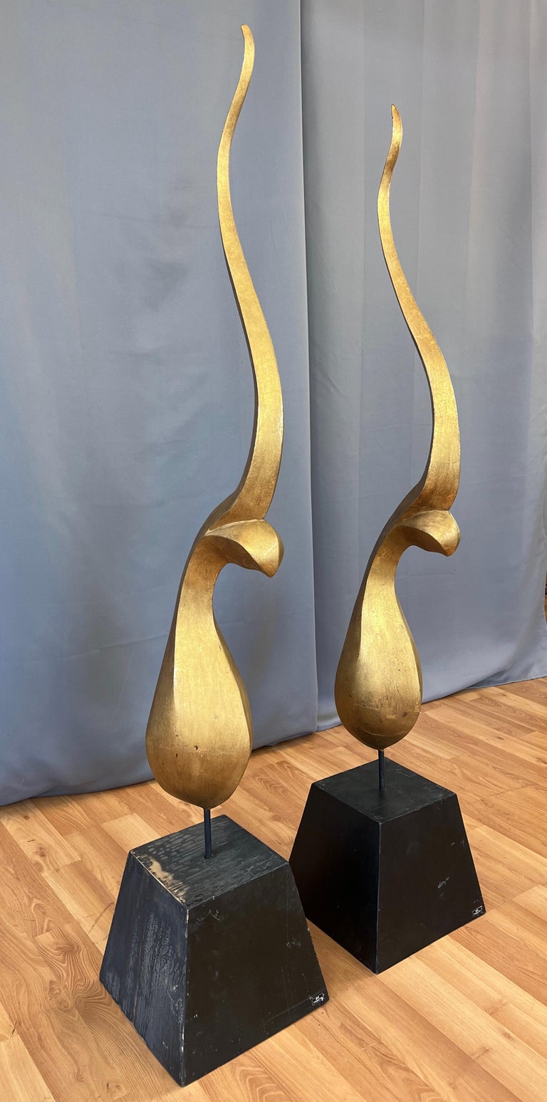 Pair of Monumental Gold Leaf Chofa Sculptures For Sale at 1stDibs