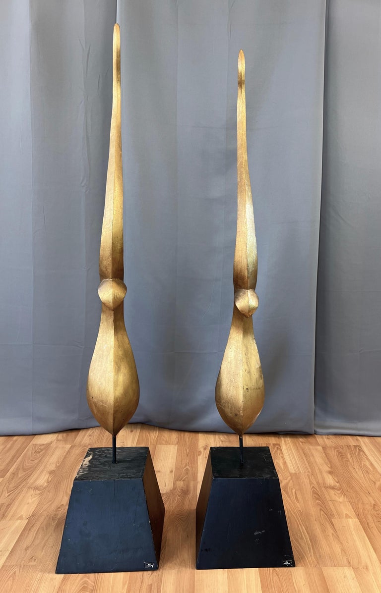Pair of Monumental Gold Leaf Chofa Sculptures For Sale at 1stDibs
