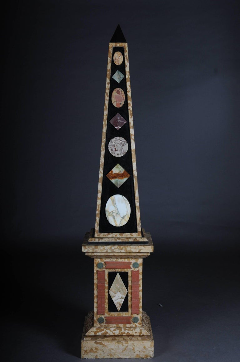 Pair of Monumental Marble Obelisks, White #2 For Sale at 1stDibs