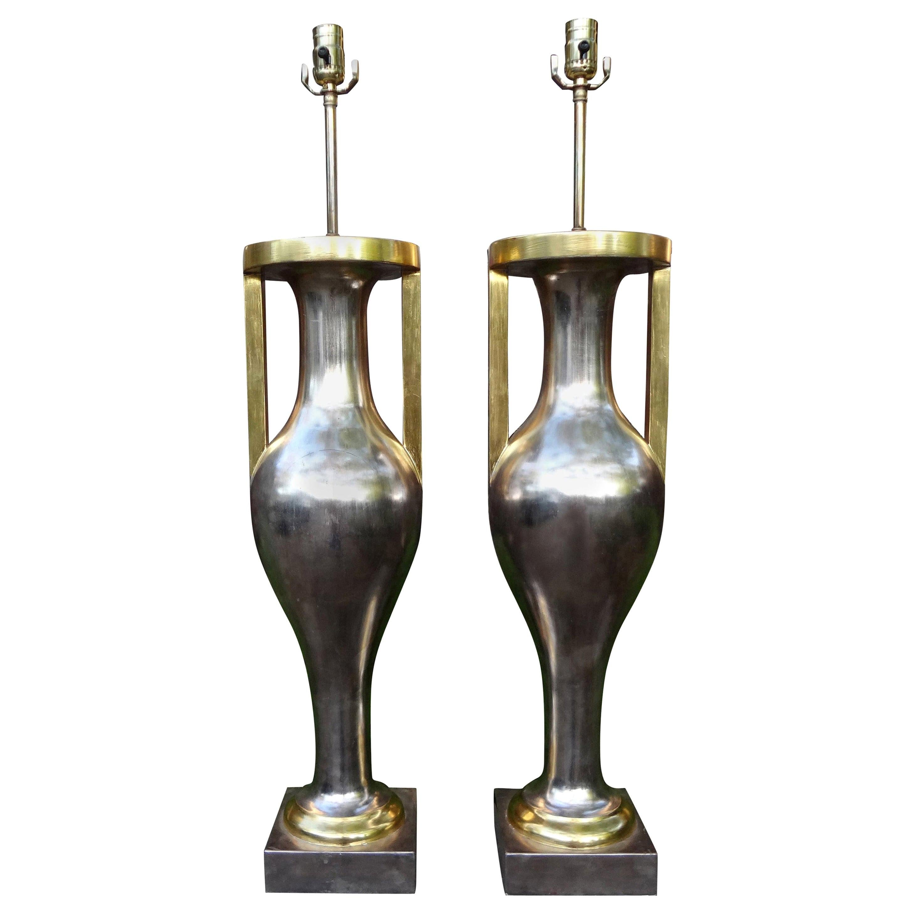 Monumental Pair of Art Deco, Cat-Form Lamps at 1stDibs