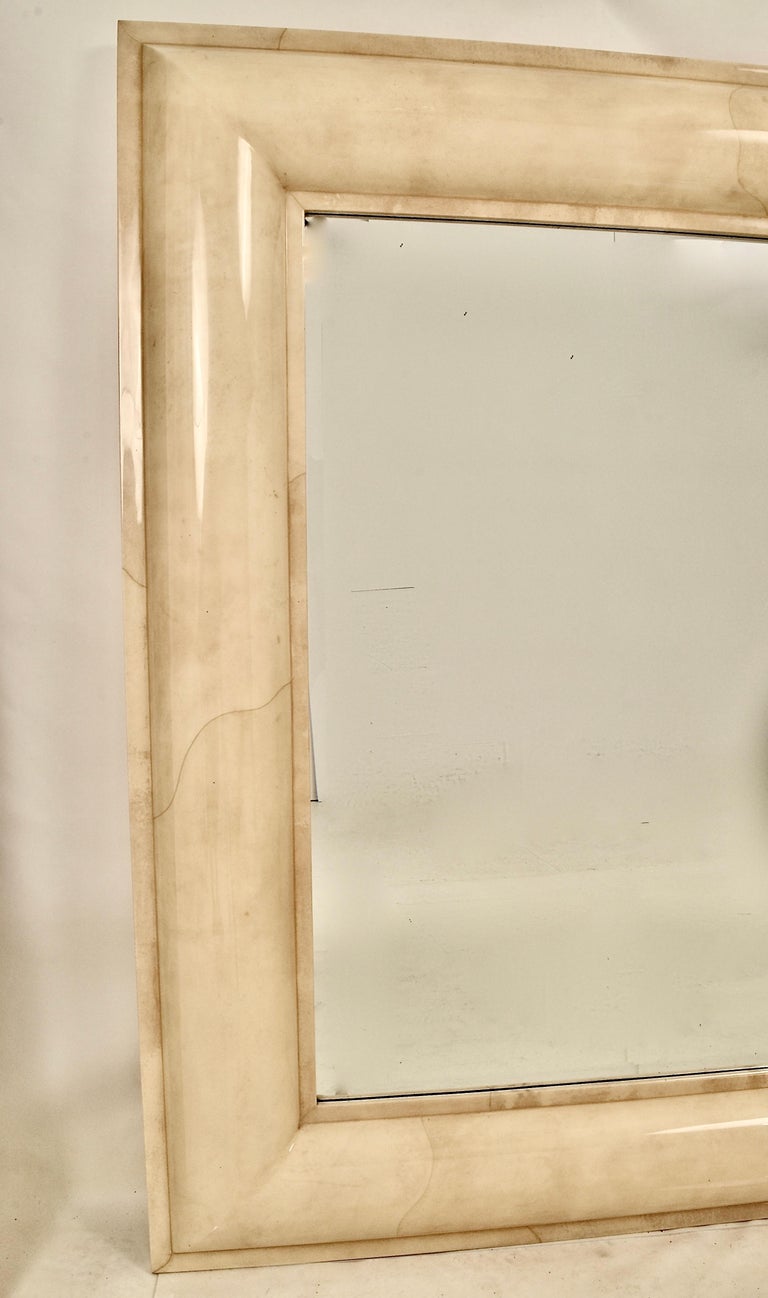 Pair of Monumental Parchment Mirrors by Karl Springer, circa 1975 at ...